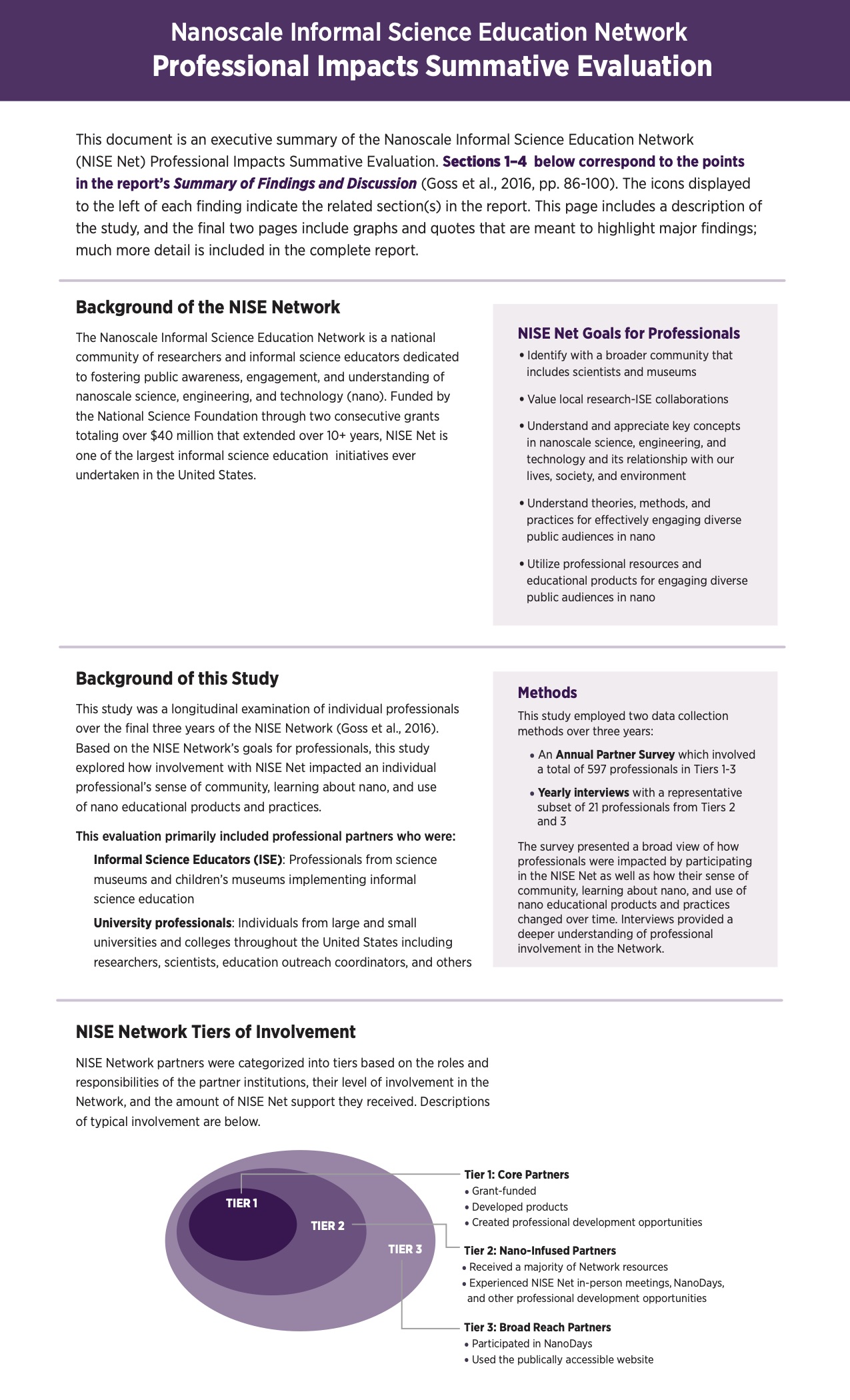 NISE Network Nanoscale Science Professional Impacts Summative Evaluation (2016) | NISE Network